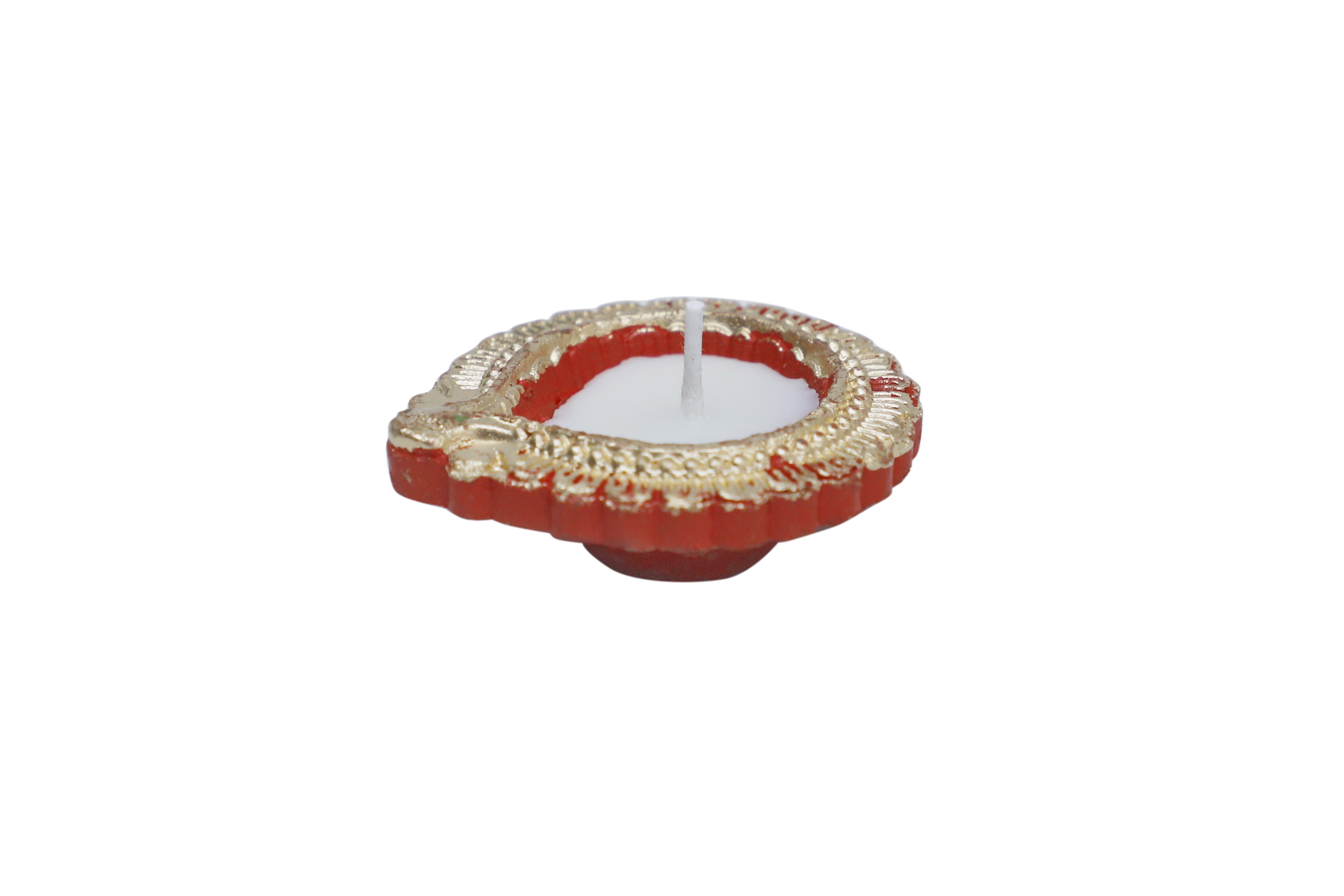 CandleCove Traditional Diya Box with Wax - Set of 12 Pieces | Round ...