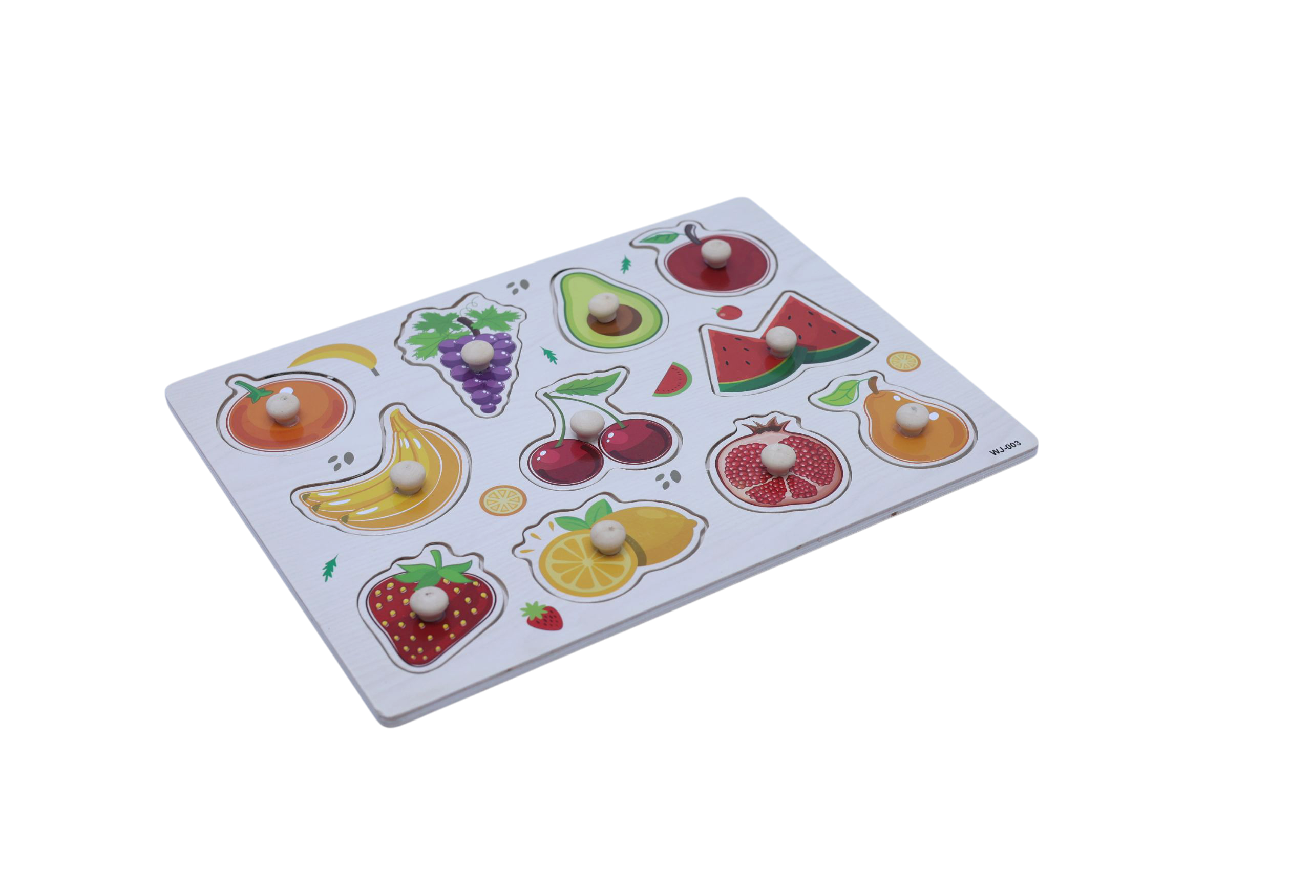 Wooden Fruit Puzzle Board for Toddlers (Ages 3+) – Educational Toy with ...