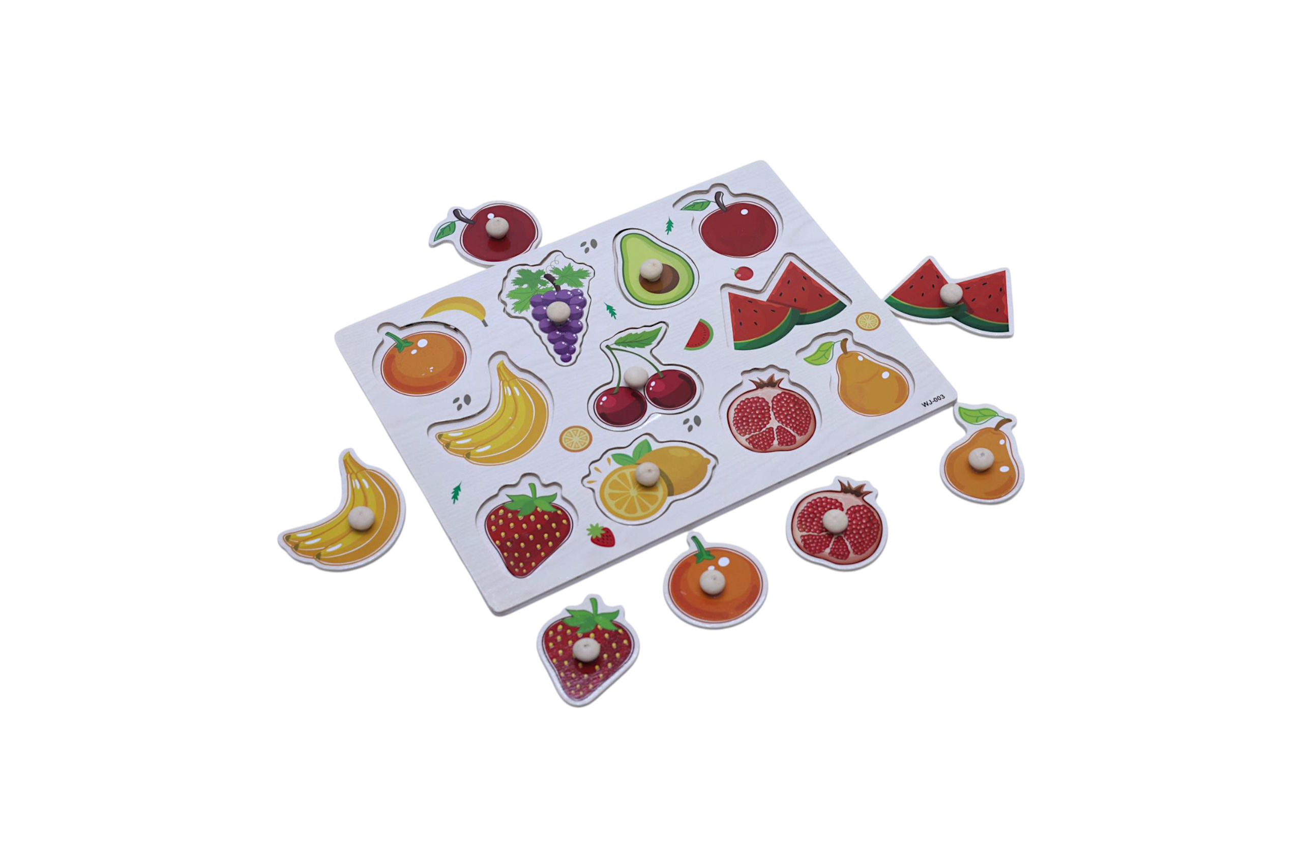 Wooden Fruit Puzzle Board for Toddlers (Ages 3+) – Educational Toy with ...